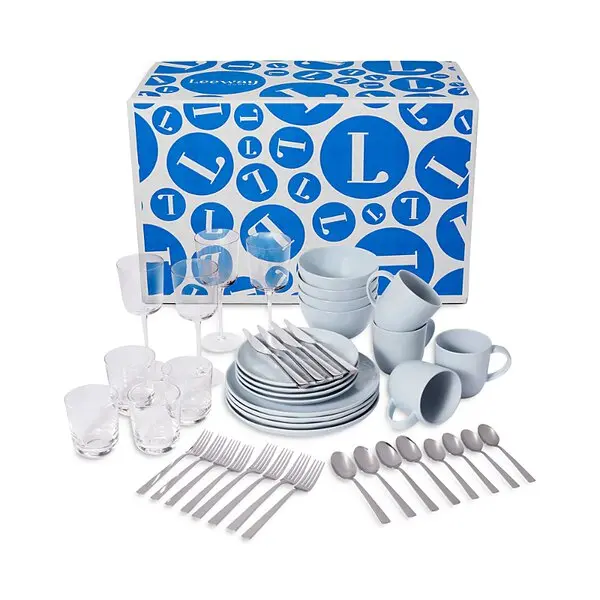 LEEWAY HOME Leeway The Full Way 44-piece Dinner Service Set - Blue Solid