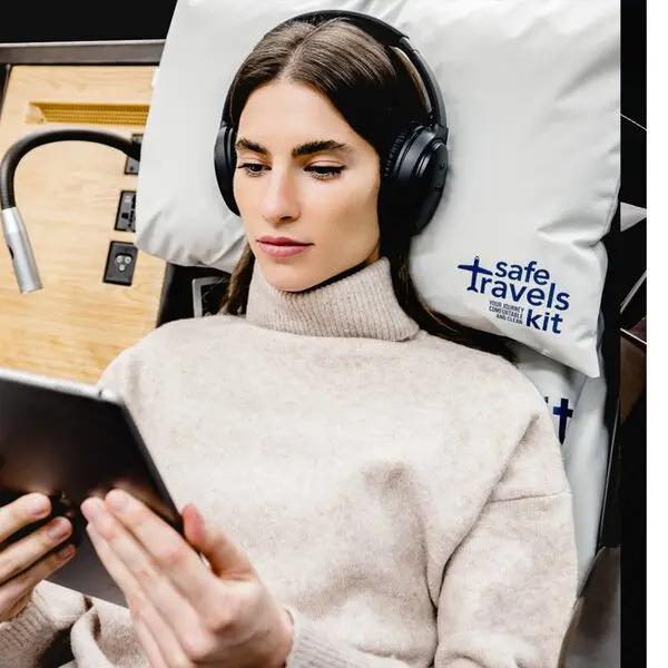 SAFE TRAVELS KIT Luxury Travel Airplane Seat Cover And Pillow Case Set