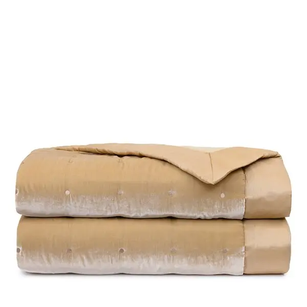 YVES DELORME Cocon Velvet Counterpane Quilt - Dune