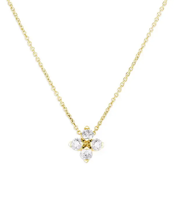 Roberto Coin 18k Love In Verona Diamond Flower Pendant Necklace - Yellow Gold