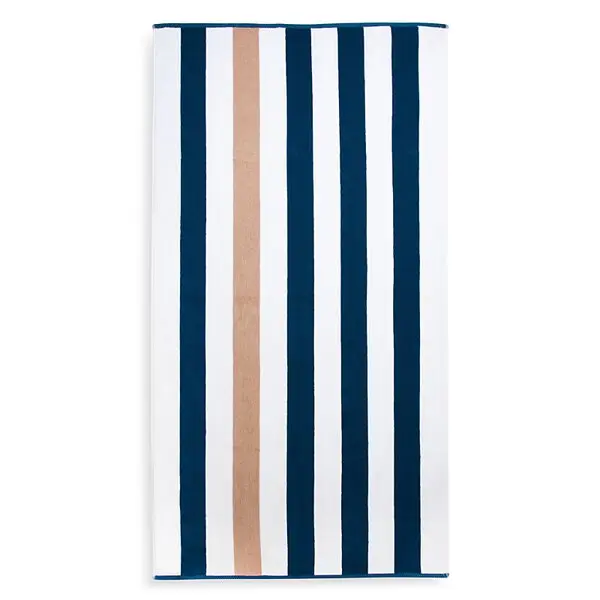 LAGUNA BEACH TEXTILE COMPANY Laguna Beach Cabana Beach Towel - Tan/blue