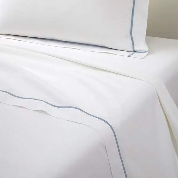 YVES DELORME Athena Flat Sheet, Full/queen - Celeste
