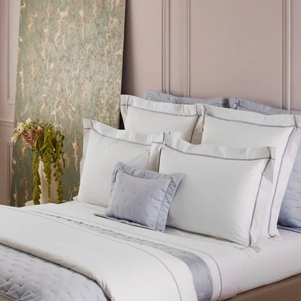 YVES DELORME Athena Flat Sheet, Full/queen - Celeste