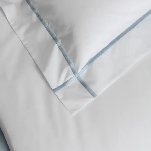 YVES DELORME Athena Flat Sheet, Full/queen - Celeste