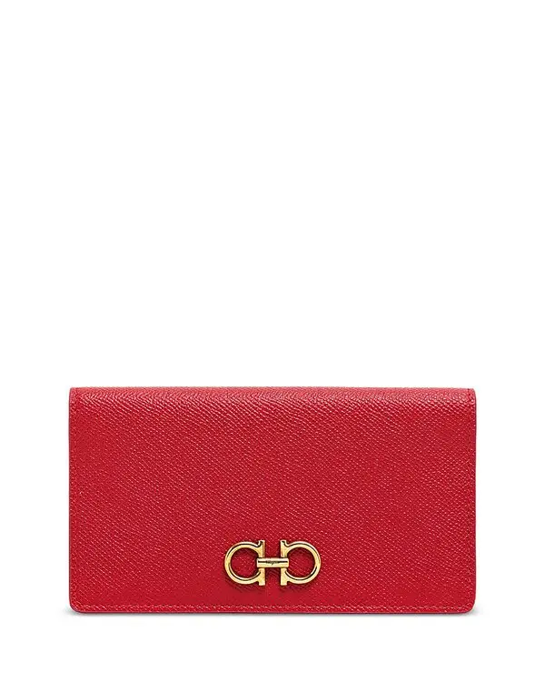 FERRAGAMO Gancini Continental Wallet - Lipstick/gold