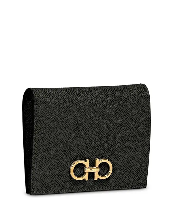 FERRAGAMO Salvatore Leather Folding Wallet - Nero