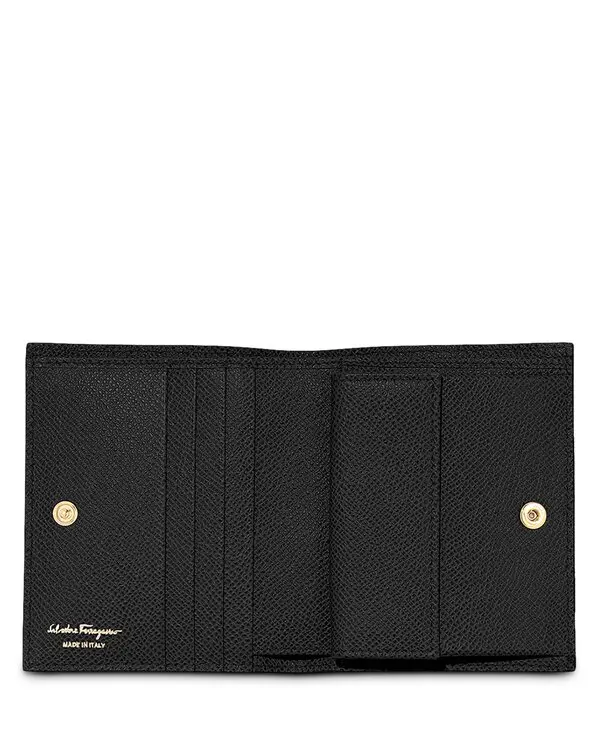 FERRAGAMO Salvatore Leather Folding Wallet - Nero