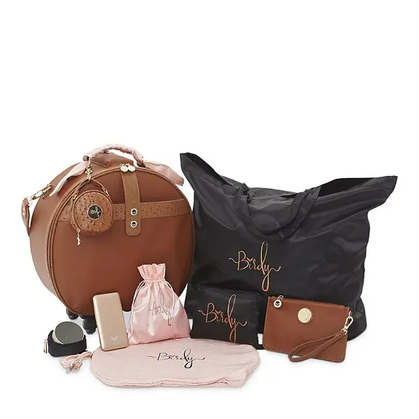 SMART BIRDY Wings Cognac Gold 11 Pc Luggage Set - Medium Brown