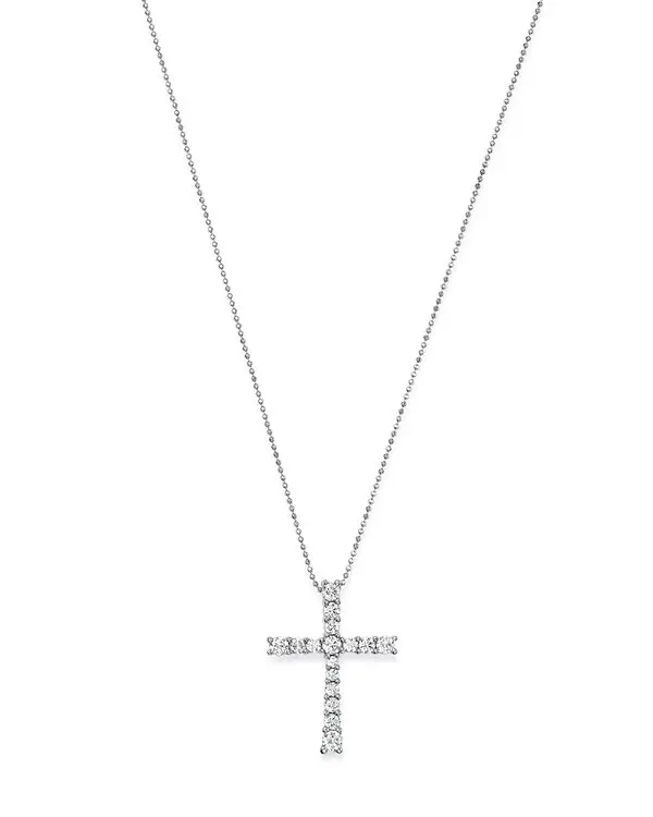 Bloomingdale'S Diamond Cross Pendant, 1.0 Tcw - White
