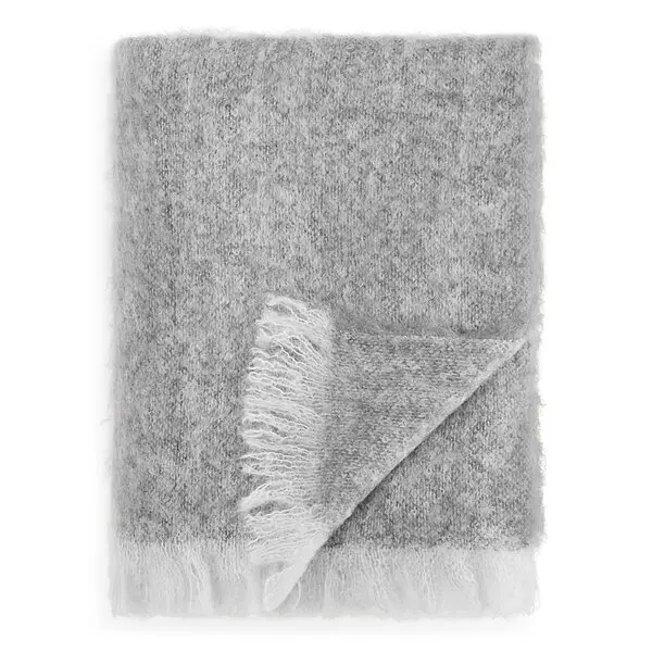 LANDS DOWNUNDER Mohair Throw - Pewter