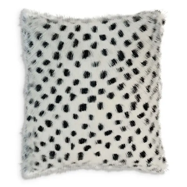 TOV FURNITURE Genuine Goatskin Pillow - White Leopard