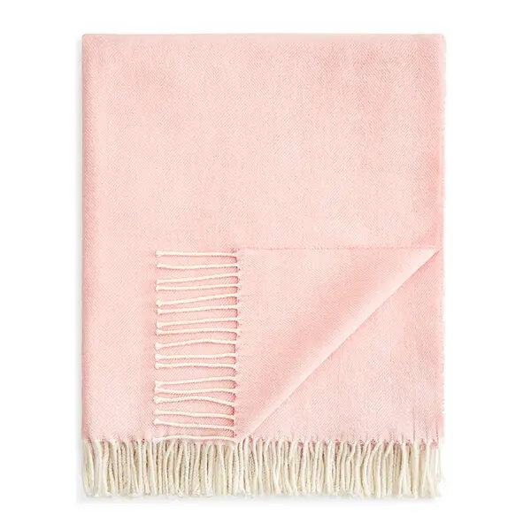LANDS DOWNUNDER Italian Herringbone Throw - Blush