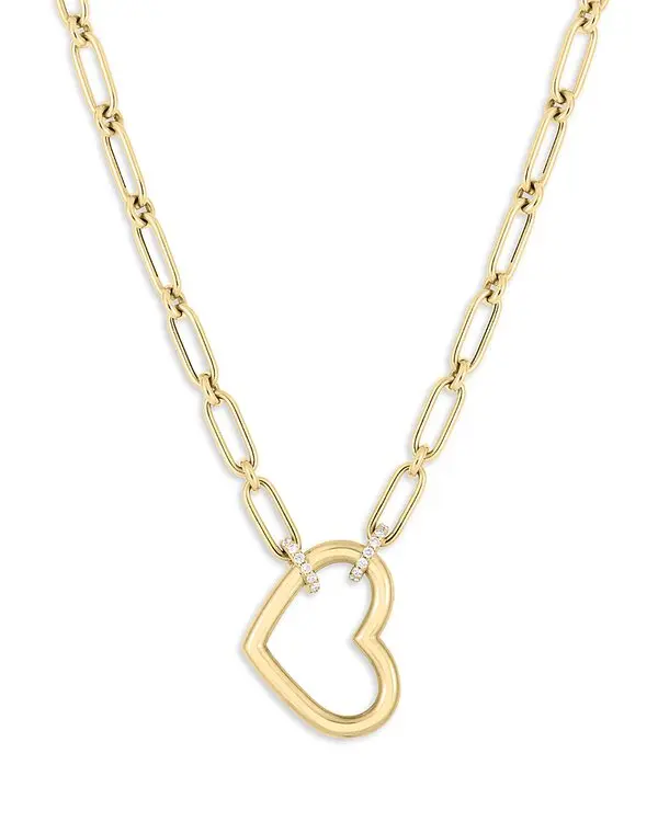 Roberto Coin 18k Yellow Diamond Heart Pendant Necklace - Gold