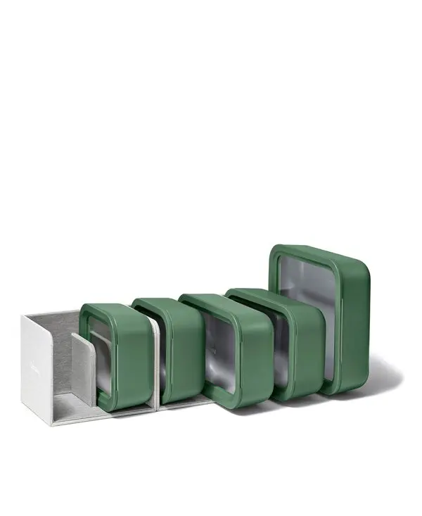 CARAWAY 14-piece Ceramic Coated Glass Food Storage Set - Sage