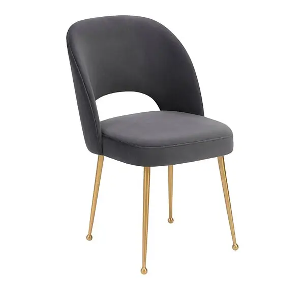 TOV FURNITURE Swell Velvet Chair - Dark Grey