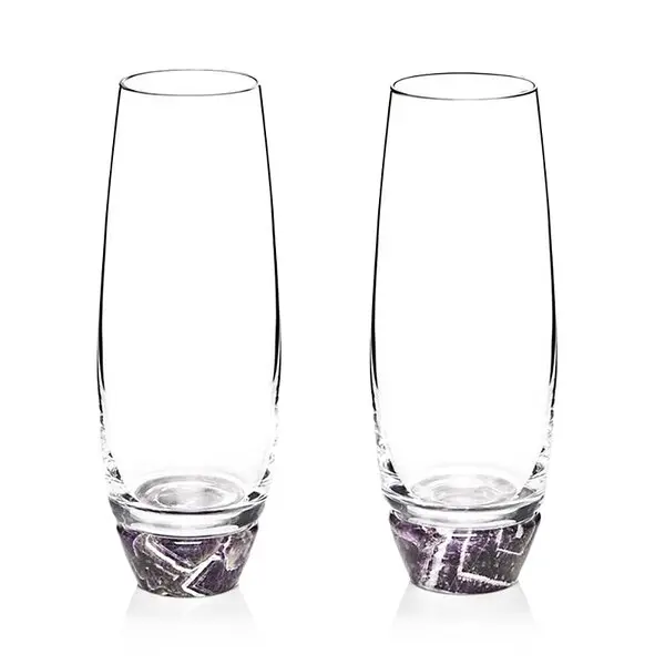 ANNA NEW YORK Elevo Champagne Glass, Set Of 2 - Amethyst