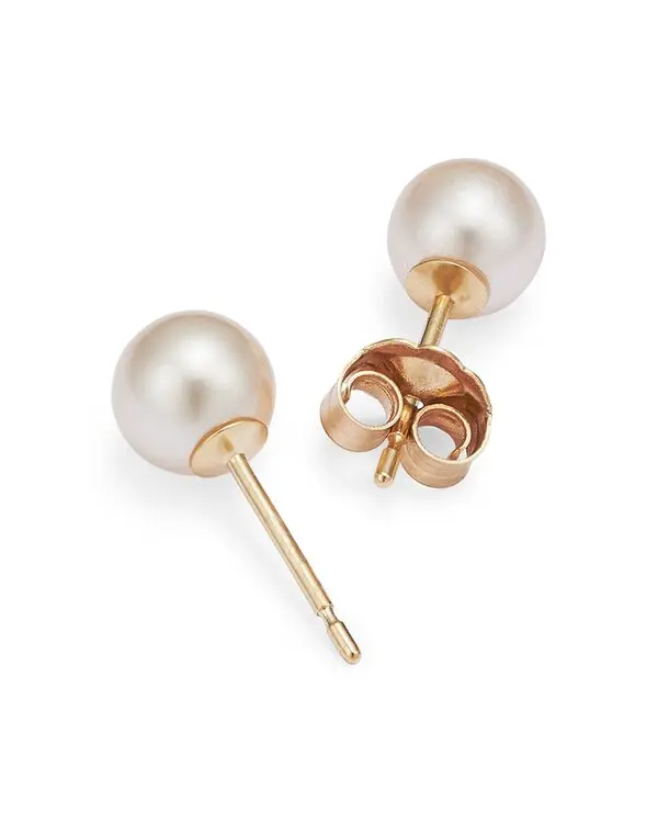 Bloomingdale'S Akoya Cultured Pearl Stud Earrings White