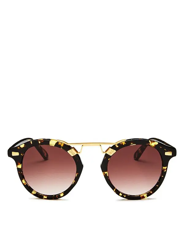 Krewe Stl Ii 24k Gradient Round Sunglasses - Zulu/black Gradient