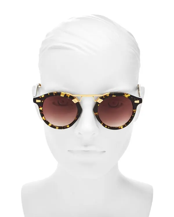 Krewe Stl Ii 24k Gradient Round Sunglasses