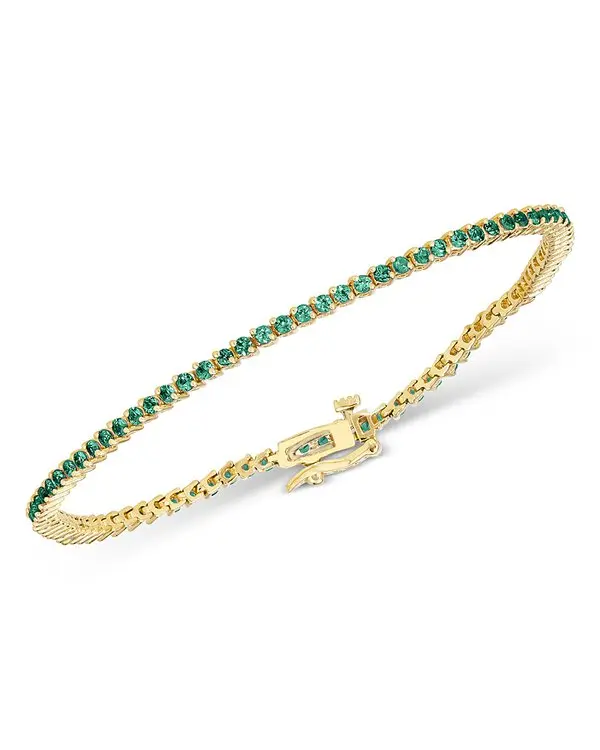 Bloomingdale'S Emerald Tennis Bracelet - Green/gold