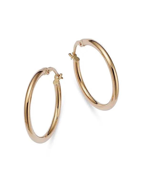 Roberto Coin 18k Yellow Round Hoop Earrings - Gold