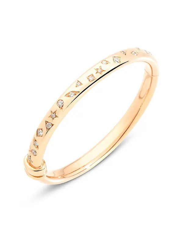Pomellato 18k Iconica Diamond Geometric Bangle Bracelet - Gold