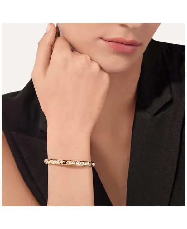 Pomellato 18k Iconica Diamond Geometric Bangle Bracelet
