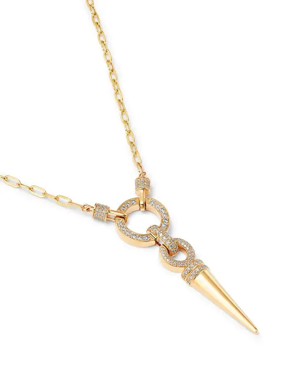 Bloomingdale'S Diamond Spike Statement Necklace In 14k Yellow 1.0 Tcw