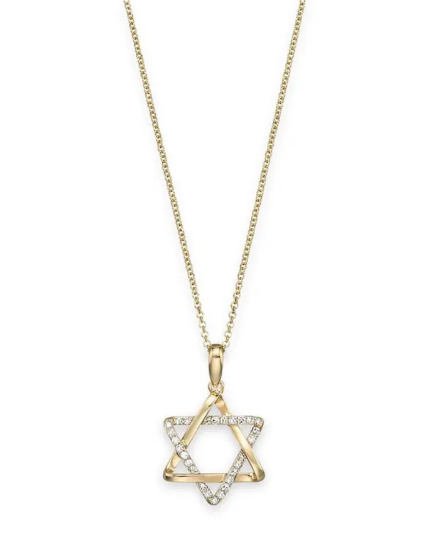 Bloomingdale'S Diamond Star Of David Pendant - White Diamonds/yellow Gold