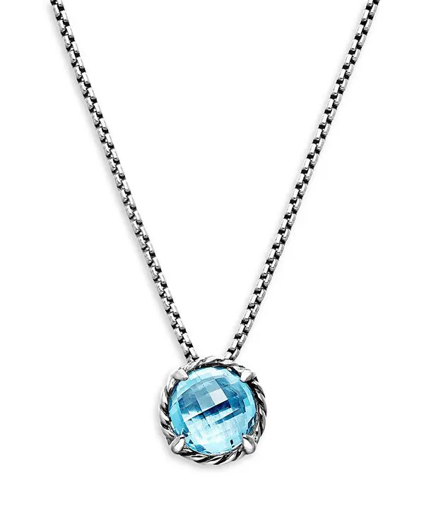 David Yurman Chatelaine Pendant Necklace - Blue Topaz