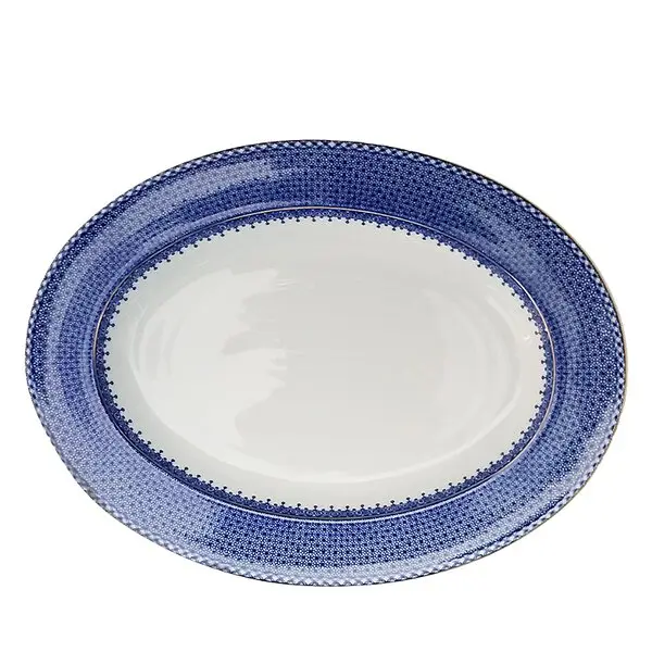 MOTTAHEDEH Oval Platter - Blue Lace