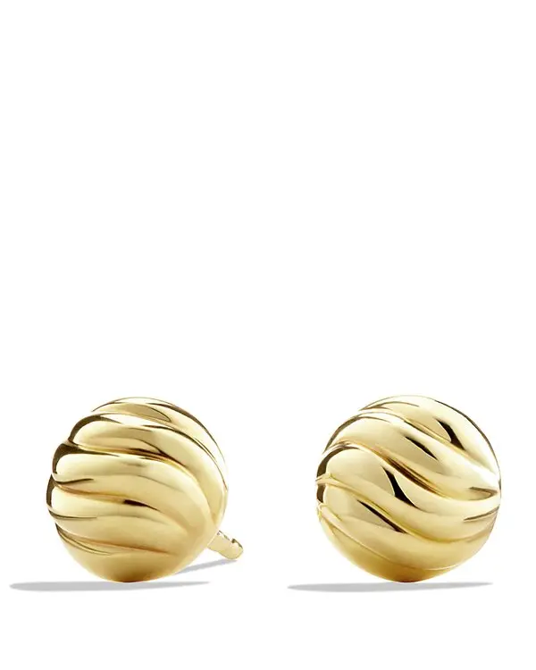 David Yurman Sculpted Cable Stud Earrings - Gold