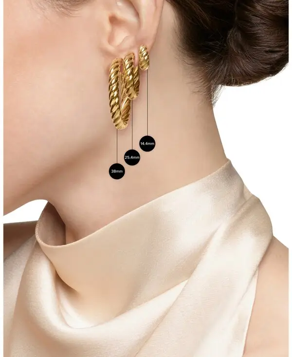 David Yurman Sterling Crossover Hoop Earrings
