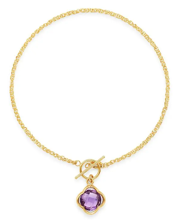 Bloomingdale'S Amethyst Clover Bracelet In 14k Yellow Gold - Purple/gold