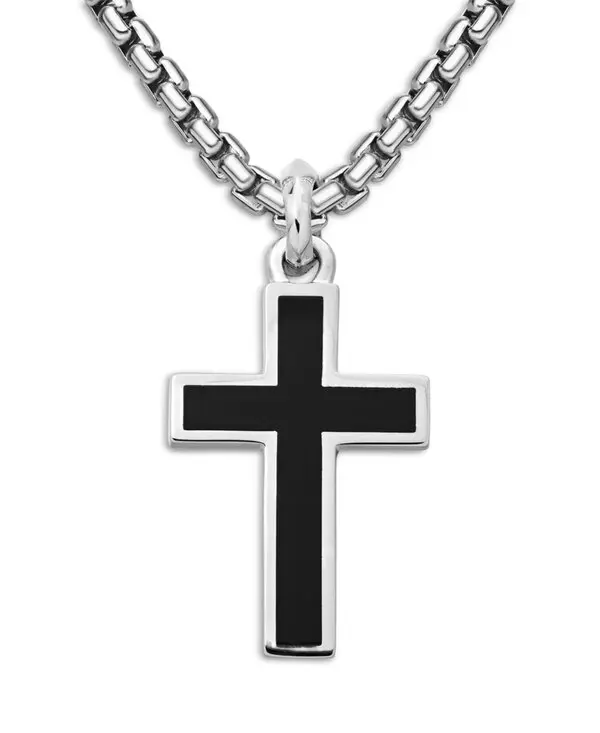 David Yurman Exotic Stone Cross With Black Onyx