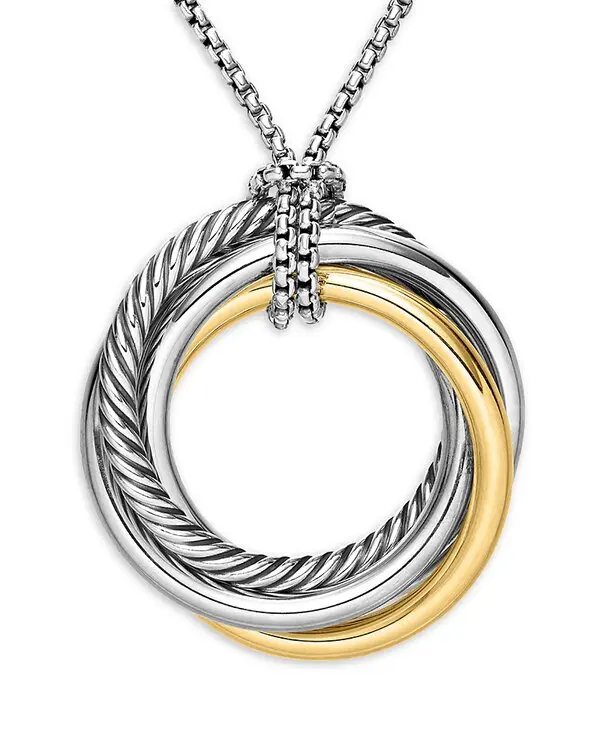 David Yurman Crossover Pendant On Chain - Silver/yellow Gold
