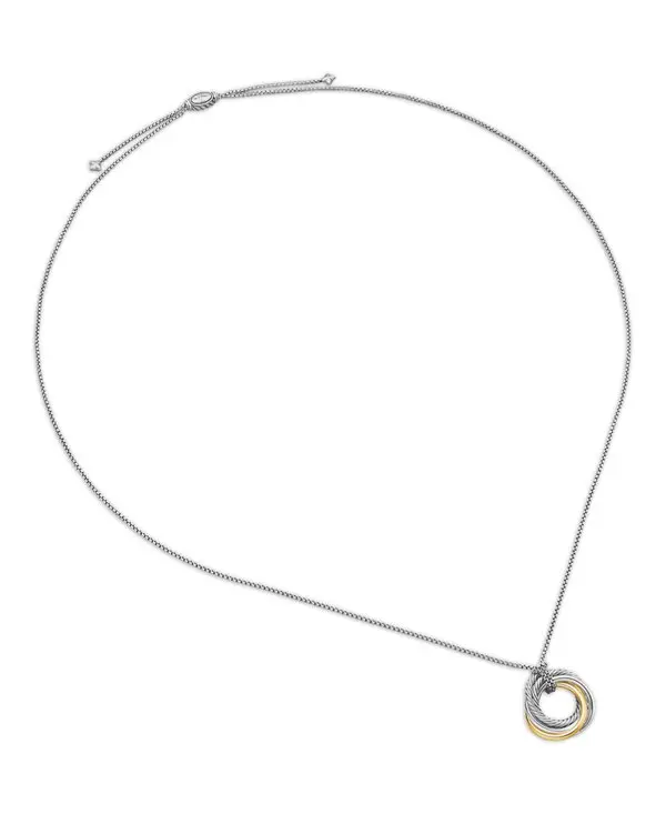 David Yurman Crossover Pendant Necklace With 14k Gold - Silver/gold