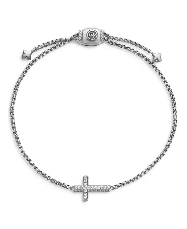 David Yurman Petite Pave Cross Chain Bracelet