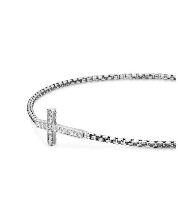 David Yurman Petite Pave Cross Chain Bracelet