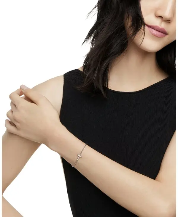 David Yurman Petite Pave Cross Chain Bracelet