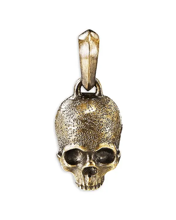 David Yurman 18k Yellow Skull Pendant - Gold