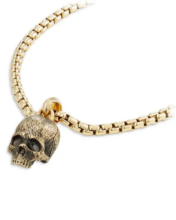David Yurman 18k Yellow Skull Pendant - Gold