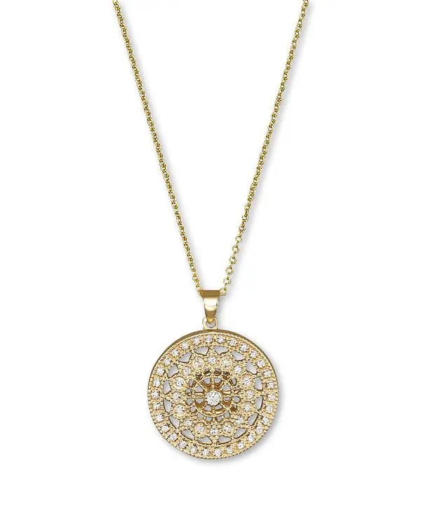 Bloomingdale'S Diamond Medallion Pendant Necklace - Gold