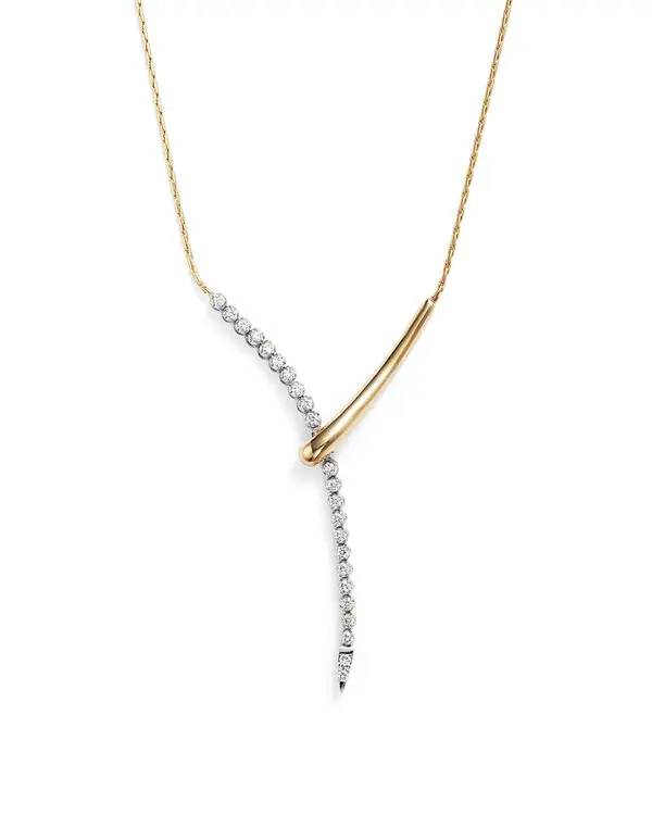 Bloomingdale'S Diamond Y Necklace .50 Tcw In 14k Yellow And White Gold - White/gold