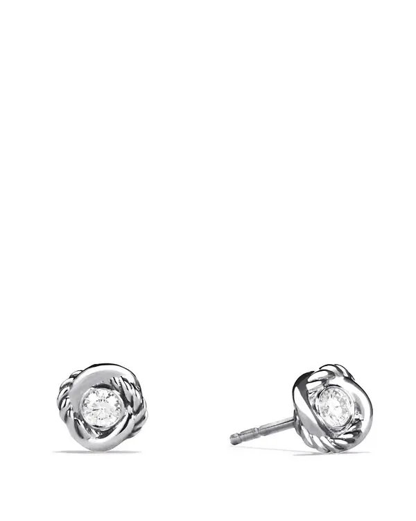 David Yurman Infinity Diamond Stud Earrings - Silver