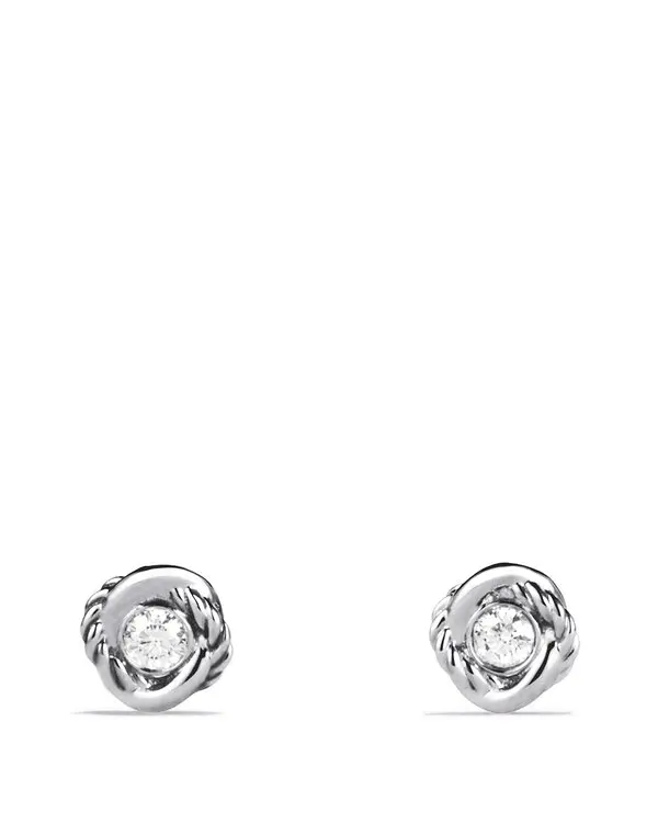 David Yurman Infinity Diamond Stud Earrings - Silver