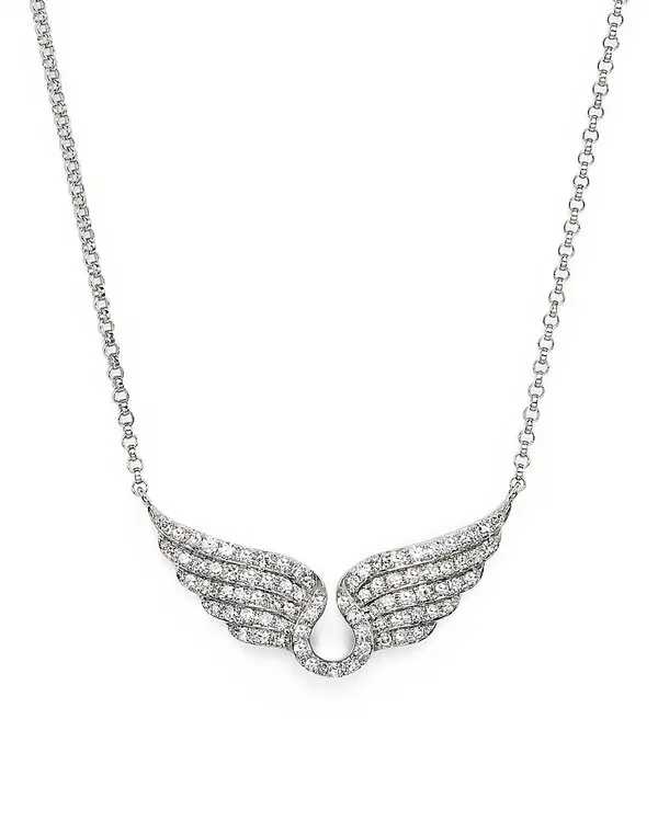 Bloomingdale'S Diamond Wing Necklace In 14k Gold - White