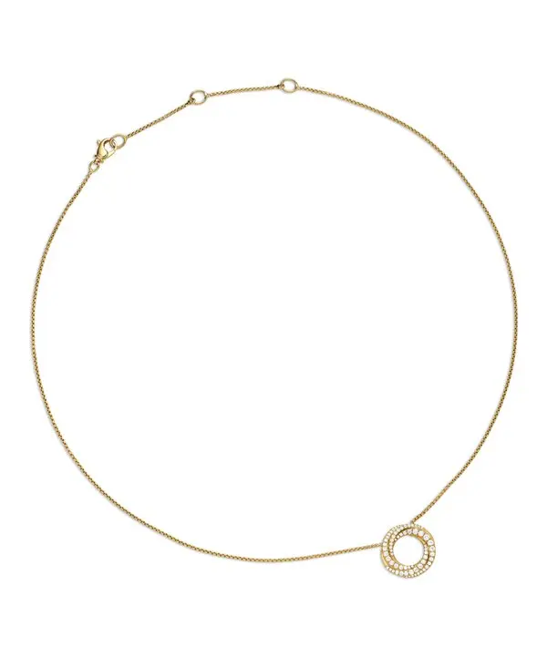 David Yurman 18k Yellow Crossover Pendant Necklace - Gold