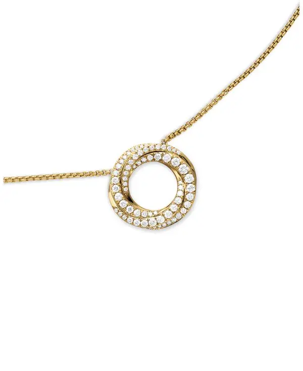 David Yurman 18k Yellow Crossover Pendant Necklace - Gold
