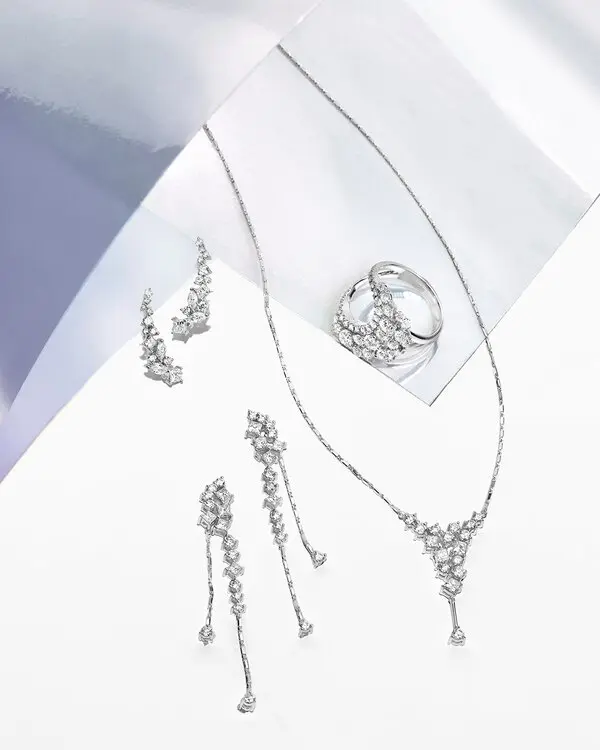 Bloomingdale'S 14k White 1.0 Tcw Diamond Ear Climbers